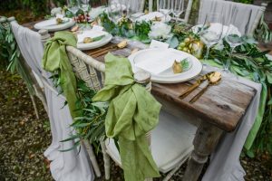 Elegant Grecian Wedding Inspiration with Custom Linen Napkins