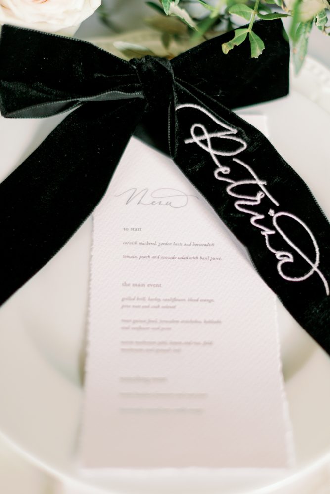 Hand Calligraphy Embroidered Bows | Extra Special Touch